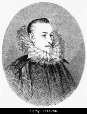 This portrait of Edmund Spenser, the renowned English poet, captures ...