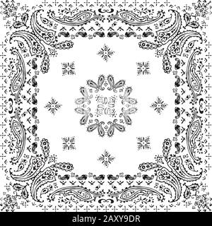 Print for kerchief, bandana, scarf, handkerchief, shawl, neck scarf ...