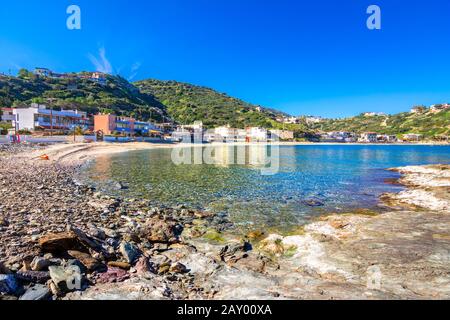 The small village of Lygaria with unique beaches near famous resort of ...