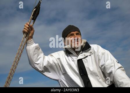 Skipper with a view ahead Stock Photo - Alamy