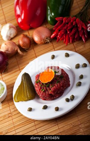 open onion egg yolk tatar red food aliment boil cooks boiling cooking ...