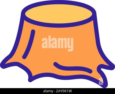 cutting down trees icon vector. Isolated contour symbol illustration ...