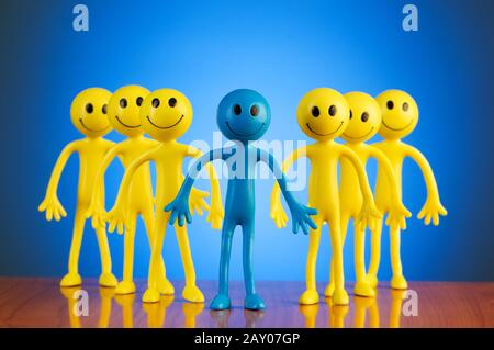 Leadership concept with smilies against gradient background Stock Photo ...