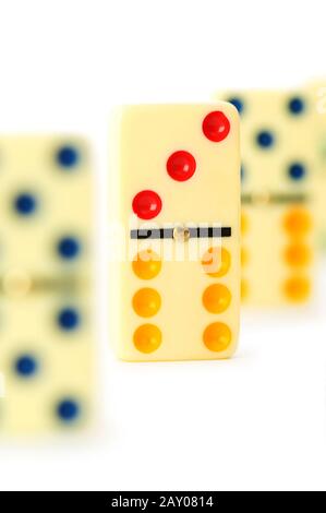 Colourful dominoes isolated on the white Stock Photo - Alamy
