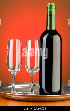Wine against colour gradient background Stock Photo - Alamy