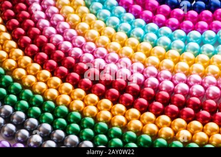 Abstract with colourful pearl necklaces Stock Photo - Alamy