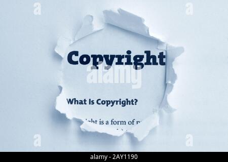 copyright red paper sign isolated on white Stock Photo - Alamy