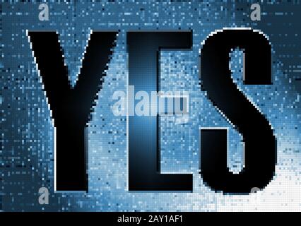 Yes pixel text Stock Photo - Alamy