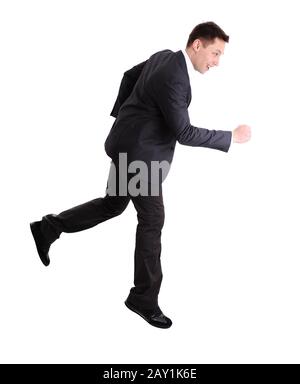 happy young business man running Stock Photo - Alamy