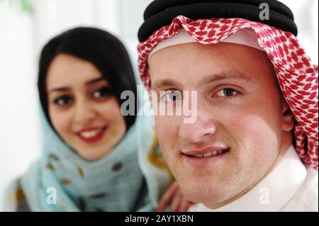 Arabic couple, wife and husband Stock Photo - Alamy