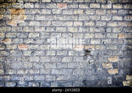 Old brick wall background with big stone. Selective focus Stock Photo ...
