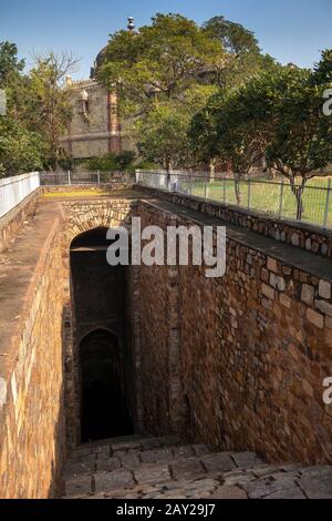 Step well of the red fort in Delhi Stock Photo - Alamy