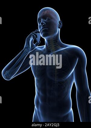 mobile phone influence on the brain Stock Photo - Alamy