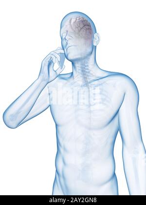 mobile phone influence on the brain Stock Photo - Alamy