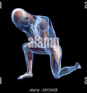 depression illustration - visible anatomy Stock Photo - Alamy