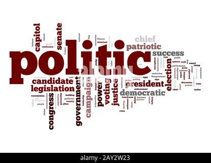 Politic word cloud Stock Photo - Alamy