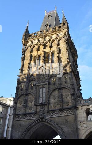 PRAGUE, CZECH REPUBLIC - Powder Tower, a gothic city gate tower in Old Town Stock Photo - Alamy