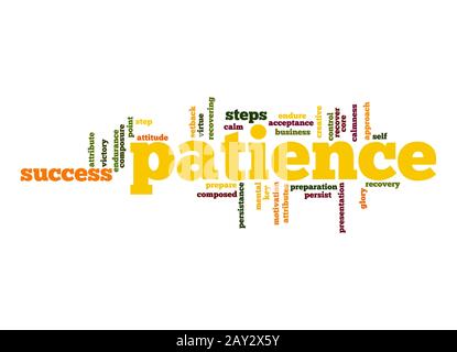 Patience word cloud Stock Photo - Alamy