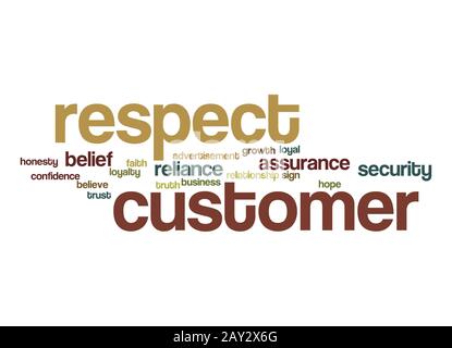 Respect customer word cloud Stock Photo - Alamy
