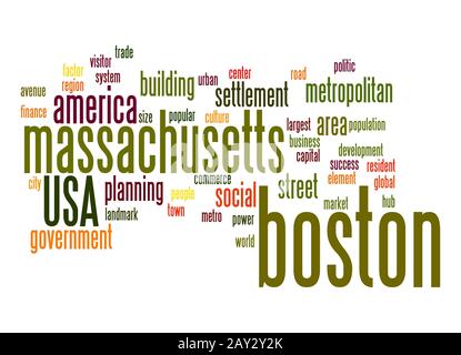 Boston word cloud Stock Photo - Alamy