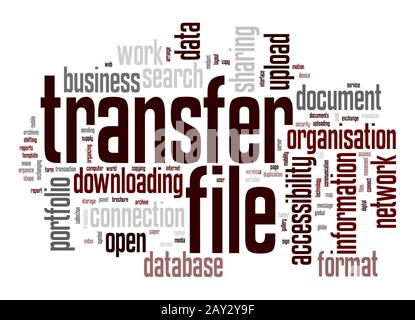 Transfer file word cloud Stock Photo - Alamy