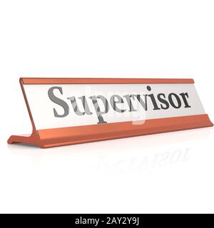 Supervisor table tag Stock Photo - Alamy