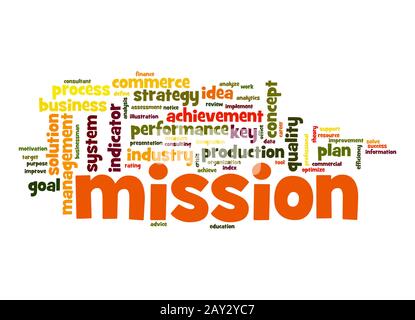Mission word cloud Stock Photo - Alamy