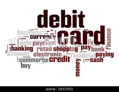 Debit card word cloud Stock Photo - Alamy