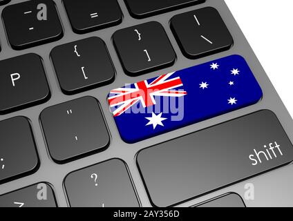 Computer Keyboard with Australia Flag Concept Stock Photo - Alamy