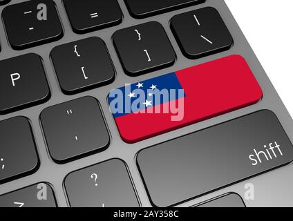 Flag on button keyboard, flag of Samoa Stock Photo - Alamy