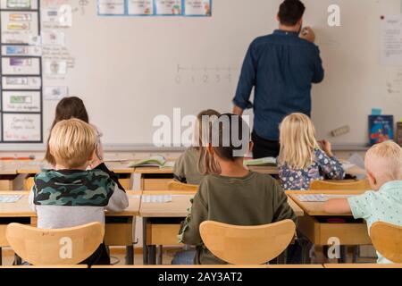 Elementary school classroom in Sweden Stock Photo - Alamy