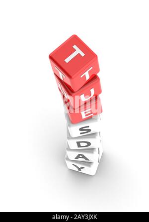 Tuesday puzzle word Stock Photo - Alamy