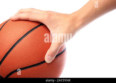basketball hold by one hand Stock Photo - Alamy