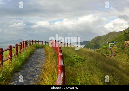 hiking path with pavillion Stock Photo - Alamy