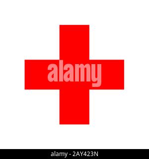 Red Cross Medical Sign Over a White Background Stock Photo - Alamy