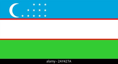 Isolated Uzbekistan Flag Stock Photo - Alamy