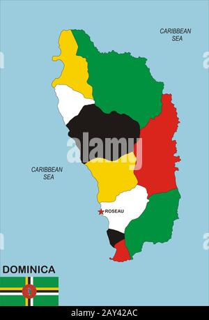 Map of Dominica Stock Photo - Alamy