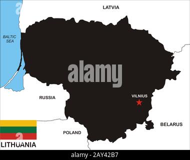 Map of Lithuania Stock Photo - Alamy