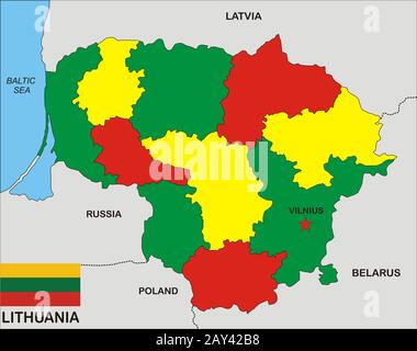 Map of Lithuania Stock Photo - Alamy