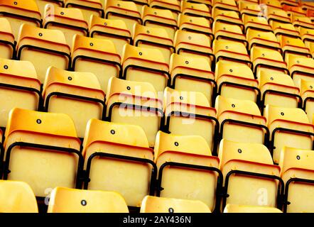 Colorful of stadium seats in texture or background Stock Photo - Alamy