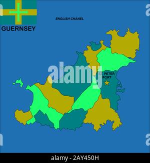 guernsey flag map Stock Photo - Alamy