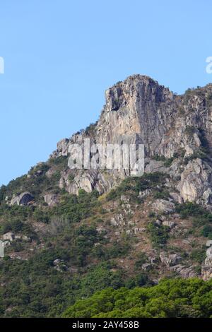 Lion Rock, lion like mountain in Hong Kong, one of the symbol of Hong ...