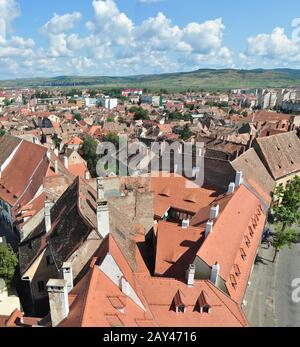 sibiu city romania general view houses roofs Stock Photo - Alamy