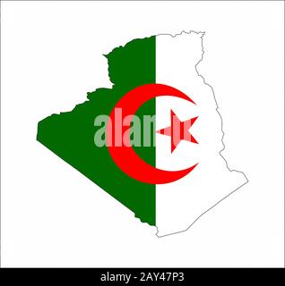 Flag and map of Algeria Stock Photo - Alamy