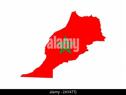 Flag and map of Morocco Stock Photo - Alamy