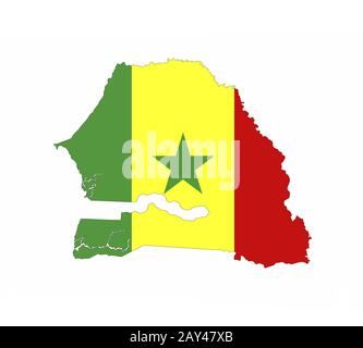 Flag and map of Senegal Stock Photo - Alamy