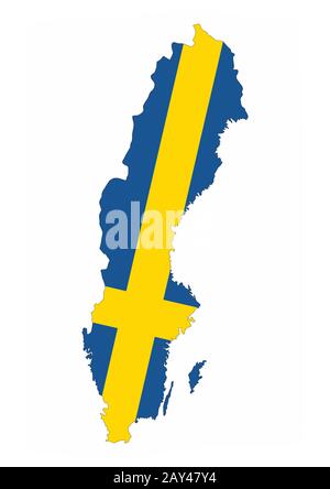 Map and flag of Sweden Stock Photo - Alamy