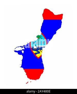 Guam country flag map shape national symbol Stock Photo - Alamy