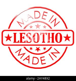 made in Lesotho red round vintage stamp Stock Photo - Alamy