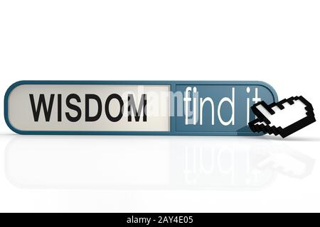 Wisdom word on the blue find it banner image with hi-res rendered ...